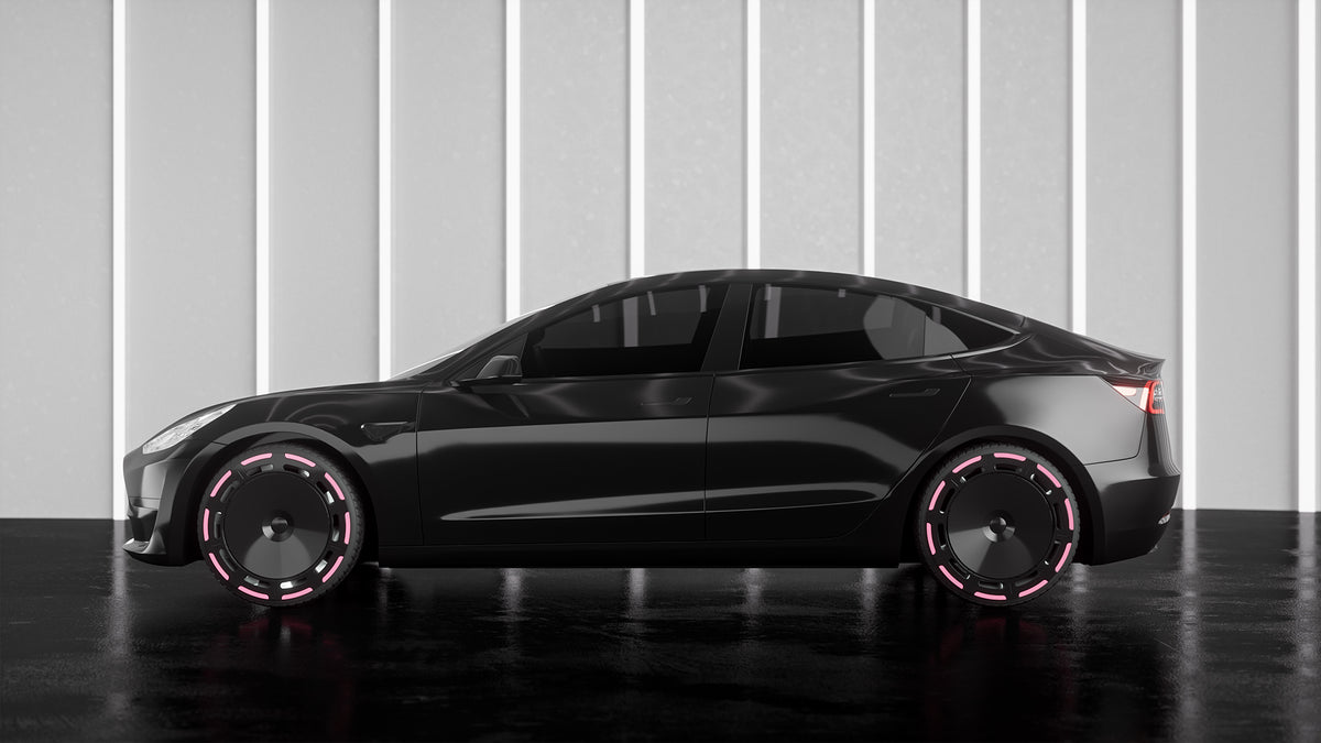 B8 Pink & black aerodisc Tesla wheel covers for Model Y 19‘’ model 3 1 ...