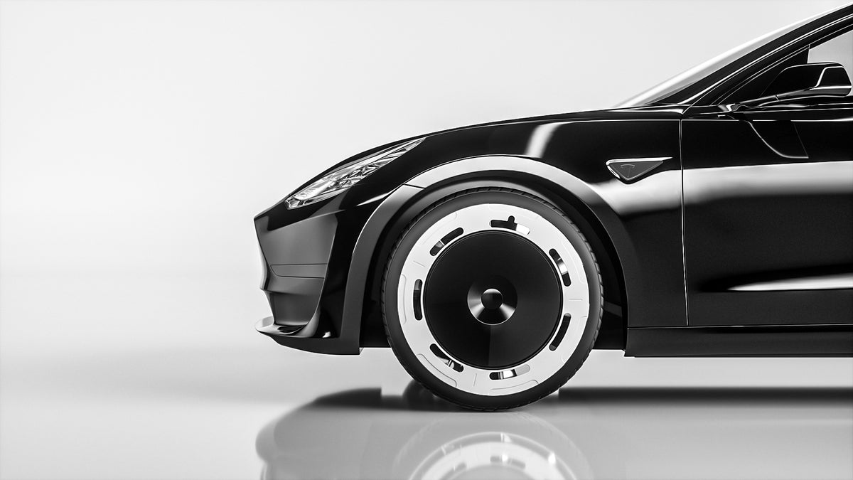 C4 Black and white wheel covers for Tesla Model 3 18" or Model Y 19" h ...