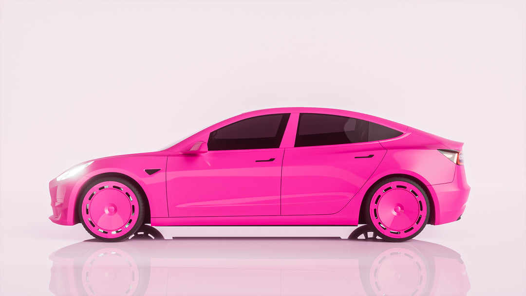 B6 Barbie Pink wheel covers for Tesla Model 3 18" or Model Y 19" hubca ...